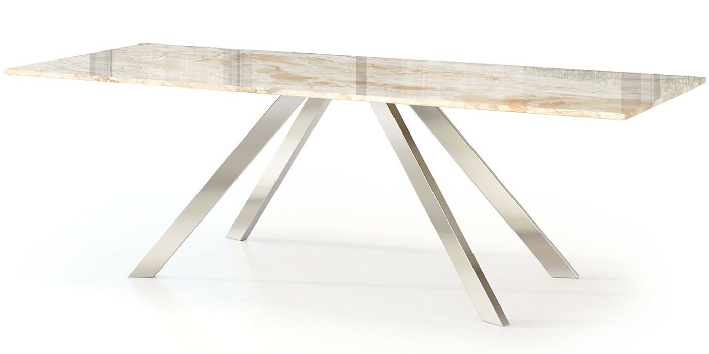 Esstisch mit Granitplatte und Metall Fuss sternförmig | Gau:jo