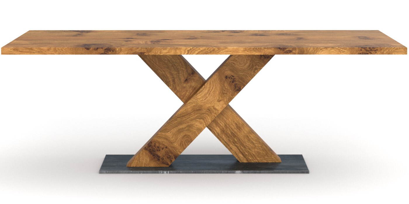 Esstisch mit X-Gestell Säule nach Maß | Gau:jo